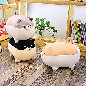 VHYHCY Stuffed Animal Shiba Inu Plush Pillow, Cute Corgi Dog Plush Soft Anime Pet Plushies, Kawaii Plush Toy Gifts for Kids Boys and Girls (Brown, 7.8")