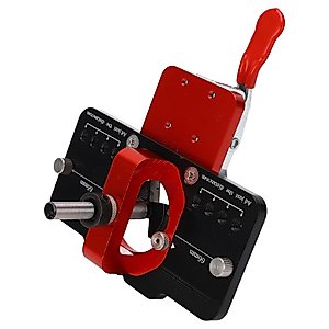 Concealed Hinge Jig 35MM, Aluminum Alloy Cabinet Door Hinge Jig kit with 2mm Drill Bit, Safer Clamping High DIY Hinge Jig Hole Punch Locator for Woodworking