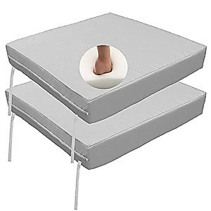 TECOSARA Patio Chair Cushion 18.5x16x3, Water Resistant Outdoor Loveseat Cushion Set of 2, Memory Foam Chair Cushions Outdoor Chair Cushion, Seat Cushions with Ties for Patio Furniture