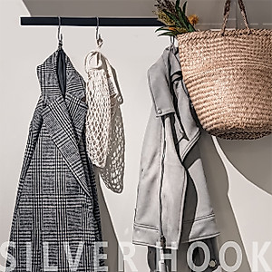 Vantasii 10 Pack S Hooks for Hanging, Rustproof S-Shaped Hook with Safety Buckle Heavy Duty Metal S Hanging Hook for Clothes, Pots, Pans, Kitchen Utensil, Cubicle, Closet Rob, Bags(3.5 inch, Silvery)