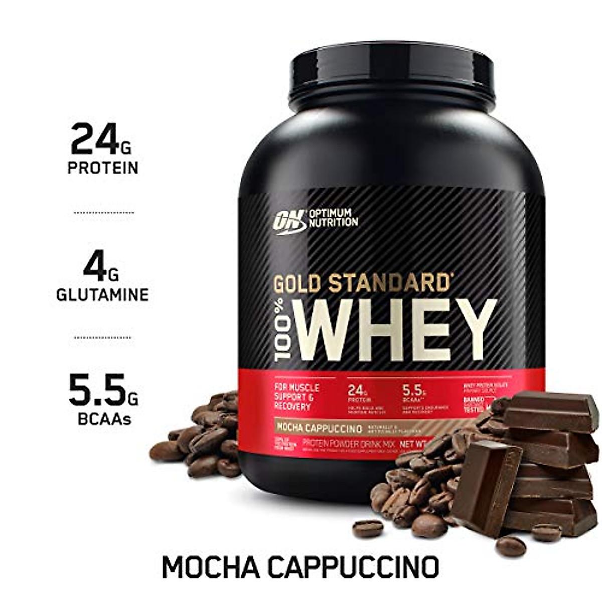 Optimum Nutrition Gold Standard 100% Whey Protein Powder, Mocha Cappuccino, 2 Pound (Packaging May Vary)