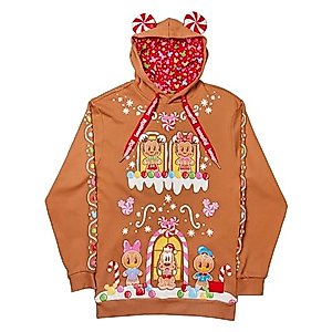 Loungefly DISNEY MICKEY AND FRIENDS GINGERBREAD UNISEX HOODIE MEDIUM
