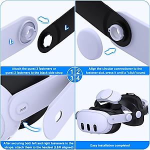 Kawaye Comfort Head Strap for Meta Quest 3S/Quest 3/Quest 2 Head Strap, Double Knobs Adjustable Elite Strap Replacement,VR Headset Accessories Strap Enhanced Support&Comfort&Reduce Pressure