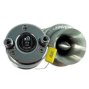 Massive Audio CT4-1 Inch / 25.5mm, 120 Watts Max, 30 Watts RMS. 100dB, 4 Ohm, Neodymium Tweeter - Super Bullet Tweeter Speaker for Cars (Sold Individually)