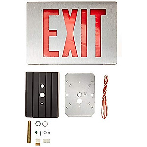 Lithonia Lighting LE S 2 R LED Exit Sign, 2 watts, Silver