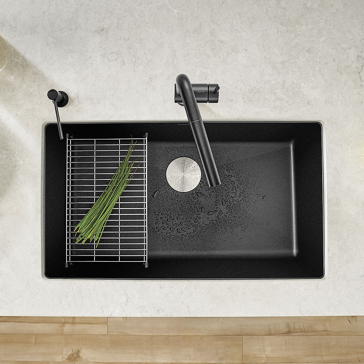 BLANCO, Anthracite 440149 PRECIS SILGRANIT Super Single Undermount Kitchen Sink, 32" X 19"