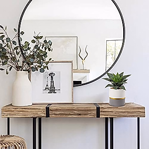 Briful Succulents Artificial Plants Fake Agave Aloe Plants in Gold and Dark Grey Ceramic Pot 9.4" Tall Small Faux House Plant Indoor for Home Office Livingroom Table Bookshelf Decorations