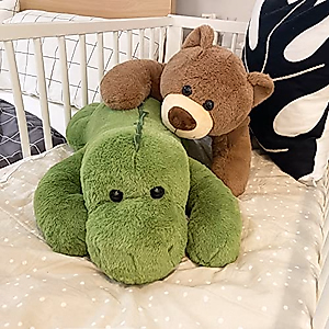 Mewkou 3.5 LB Dinosaur Weighted Stuffed Animals, 24 Inch Weighted Plush Animals Dino Plush Throw Pillow, Super Soft Cartoon Hugging Toy Gifts for Bedding