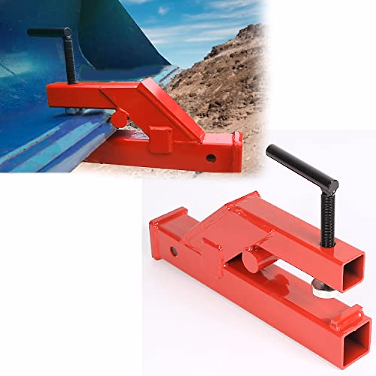 ECOTRIC Clamp On Trailer Hitch 2" Ball Mount Receiver Adapter Deere Bobcat Tractor Bucket