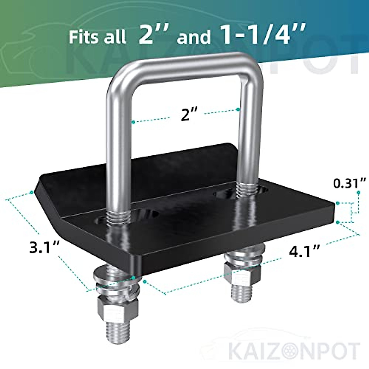 Hitch Tightener, Anti Rattle Stabilizer, Heavy Duty Steel Trailer Hitch Clamp for 1 1/4 Inch and 2 Inch Hitches, Reduce Movement on Hitch Mount Cargo Carrier by KAIZONPOT
