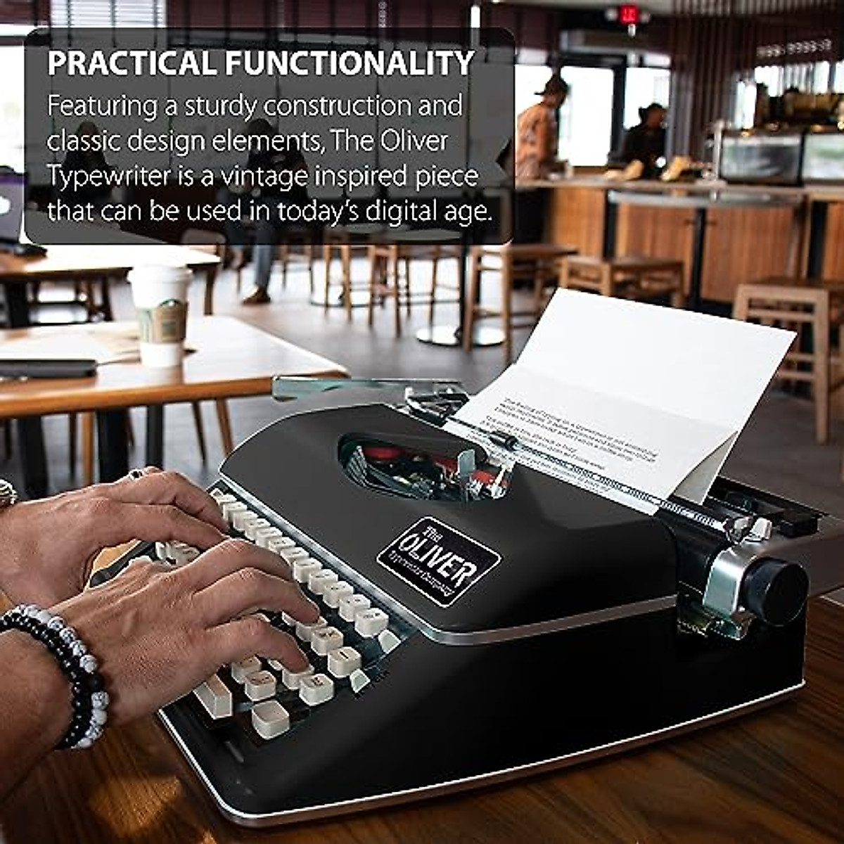 The Oliver Typewriter Company Timeless Manual Typewriter, Black
