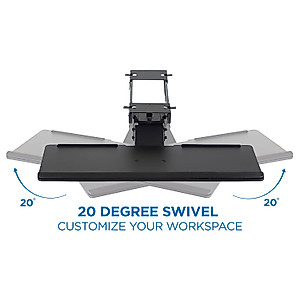 Mount-It! Under Desk Computer Keyboard and Mouse Tray, Ergonomic Keyboard Drawer with Gel Wrist Pad, Black