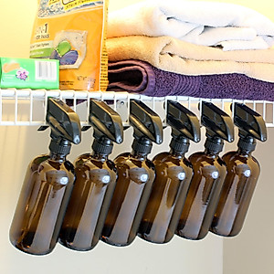 Cornucopia Brands 16oz Amber Glass Spray Bottles (6-Pack), Boston Round Bottles W/Heavy Duty Mist and Stream Sprayers