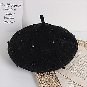 Baby Girls Beret Hats Peal Wool French Berets Toddler Princess Winter Warm Baby Kids Girls Cap Hat Artist Beret Hats 2-6Y (Black, 2-6 Years)