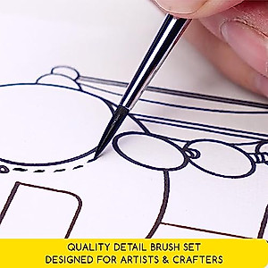 MEEDEN Miniature Paint Brush Set,15 Tiny Professional Fine Tip Detail Paint Brushes, Detailing Paintbrushes for Acrylic Watercolor Oil Painting- Model Face Nail Craft