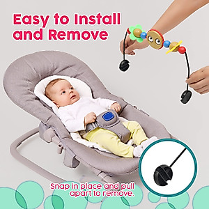 VIKOS Products Toy Bar for Baby Bouncer - Googly Eyes Toy Plays Music and Balls Make Tinkling Sounds - Baby-Safe Plastic Baby Bouncer Toys - Easy to Install Baby Bouncer Accessory