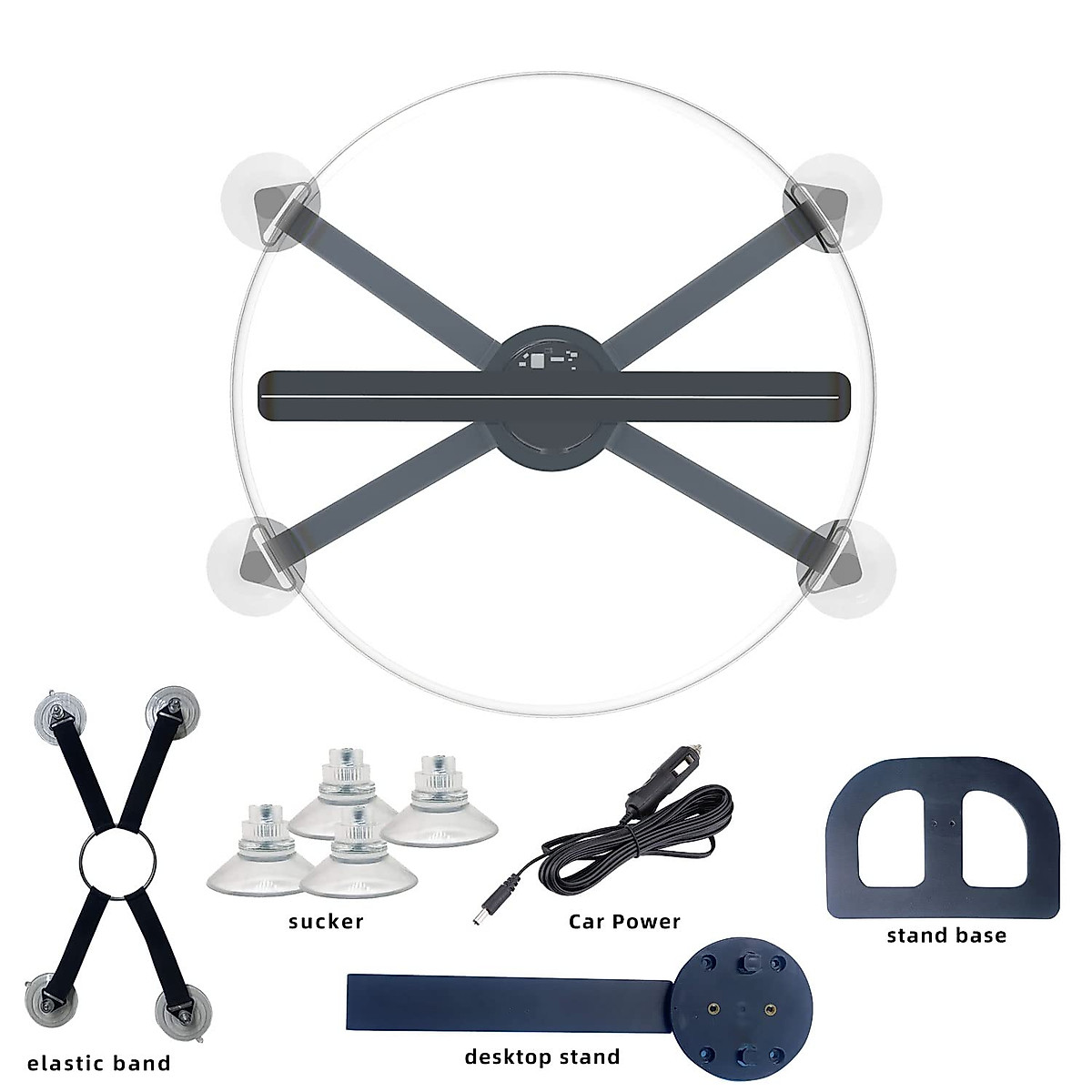 3D Hologram Fan WiFi Projector with 700 Video Library, Tabletop Holographic LED Ceiling Skylight Night Light for Halloween, Shop, Bar,Casino, Party Advertising Display 12.6 inch Missyou