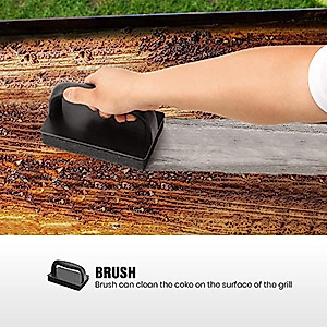 GoXteam 31pcs Griddle Cleaning Kit for Blackstone,Blackstone Cleaning kit,Blackstone Grills Accessories 1 Cleaning Handle,25pcs Scouring Pads,4 Cleaning Bricks,Griddle Scrapers