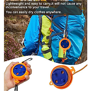 Portable Travel Clothesline Cord, Adjustable Camping Clothes line, Heavy Duty Washing Line with 20 Clothespins & 10 Stoppers for Indoor/Outdoor, Camping, Travel, Courtyard 26ft, 2Pack