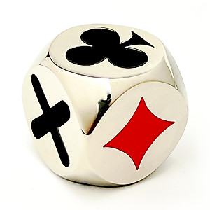 Luck Lab Premium Trump Marker/Indicator - for use with Euchre, Pinochle, Bridge and More - Comes with Black Velvet Storage Bag. (Silver)