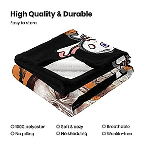 OKJYGESD This is My Horror Movie Watching Blanket Throw Halloween Horror Blanket Scary Movie Blanket Fuzzy Flannel Blanket for Couch Sofa or Bed 60"x50"