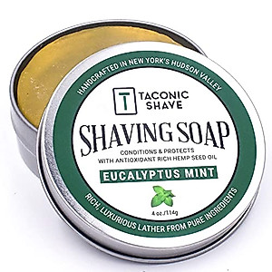 Taconic Shave Barbershop Quality Shaving Soap for Men & Women with Anti-Oxidant Rich Oils – Moisturizing Shaving Soap for All Skin Types (Eucalyptus)
