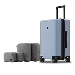 LEVEL8 Elegance Carry-on Suitcase, 20 Inch Carry on Luggage, Hardside Large Suitcases with Wheels, Tavel Bag with Tsa Lock, Light Blue