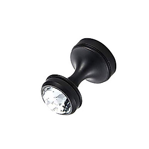 SEWACC Crystal Head Mini Hook Heavy Duty Wall Hooks Clothes Hat Hanger Towel Coat Wall Mount Hooks Brass Hooks for Home Bathroom Kitchen (Black) Hand Wall Hook