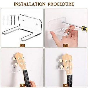1 Set Guitar Hanger Hook Clear Acrylic Guitar Wall Mount Bracket Holder Stand with Screw for Electric Acoustic Guitar Ukulele Accessory
