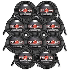 Strukture Pig Hog PHM20 10 pack 8mm Microphone XLR Mic Cable - 20ft