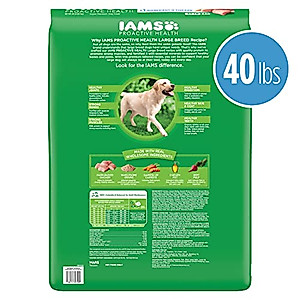 IAMS Adult High Protein Large Breed Dry Dog Food with Real Chicken, 40 lb. Bag