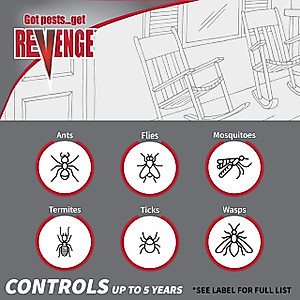 Revenge Termite & Carpenter Ant Killer, 32 oz Concentrate, Long Lasting 5 Year Protection, Outdoor Perimeter Treatment