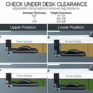 VIVO Desk Clamp Adjustable Computer Mouse Pad and Device Holder Extended Rotating Platform Tray, Fits up to 2 inch Desktops, Black, MOUNT-MS01A