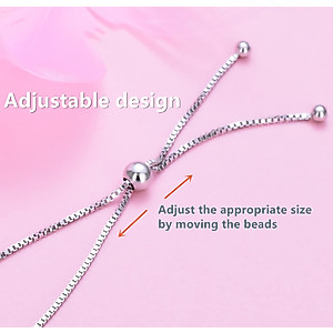 WKLQLQ Dream Catcher Bracelet Feather Bracelet 925 Sterling Silver Size Stretchable Suitable as a Gift for Women and