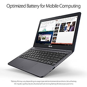 ASUS VivoBook L203MA Ultra-Thin Laptop, Intel Celeron N4000 Processor, 4GB LPDDR4, 64GB eMMC, 11.6” HD, USB-C, Windows 10 in S Mode (Switchable to Pro), L203MA-DS04, One Year of Microsoft Office 365