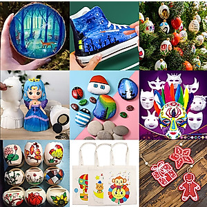 Washable Paint Set for Kids Arts and Crafts, Classroom Painting Supplies, 12 Acrylic Paint Sets of 12 Colors, Mixing Palette, Brushes