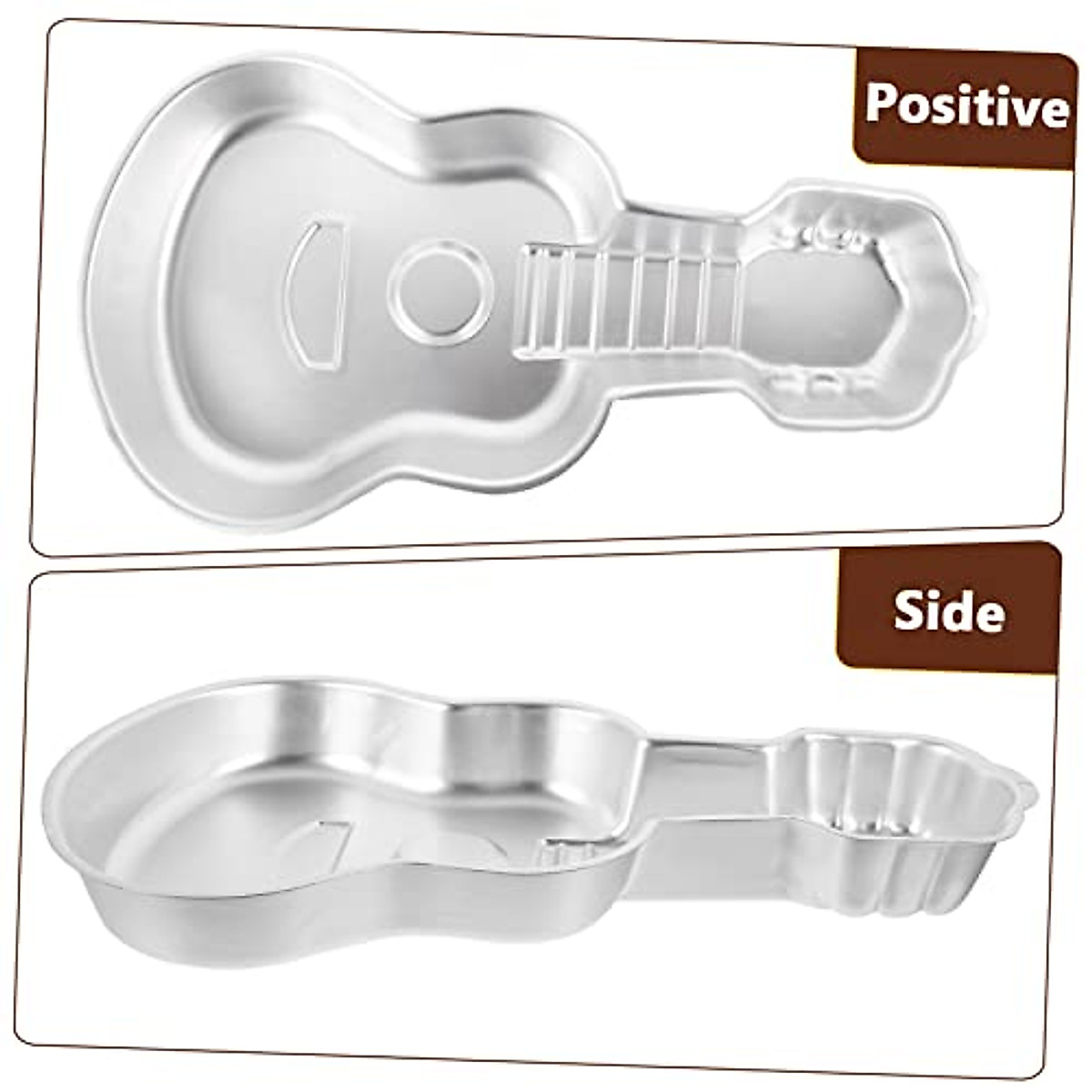 Housoutil 1pc Cake Mold Dessert Molds Pan Guitar Cake Molds Mini Candy Pizza Home Tools Baking Mold for Home Creative Baking Mold Bread Pan Aluminum Alloy Ghost Silver Self Made