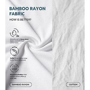 DAVID ARCHY Men's Undershirt Bamboo Rayon Moisture-Wicking White T-shirts Stretch V-neck Tees for Men, 3-Pack (XXL, White)
