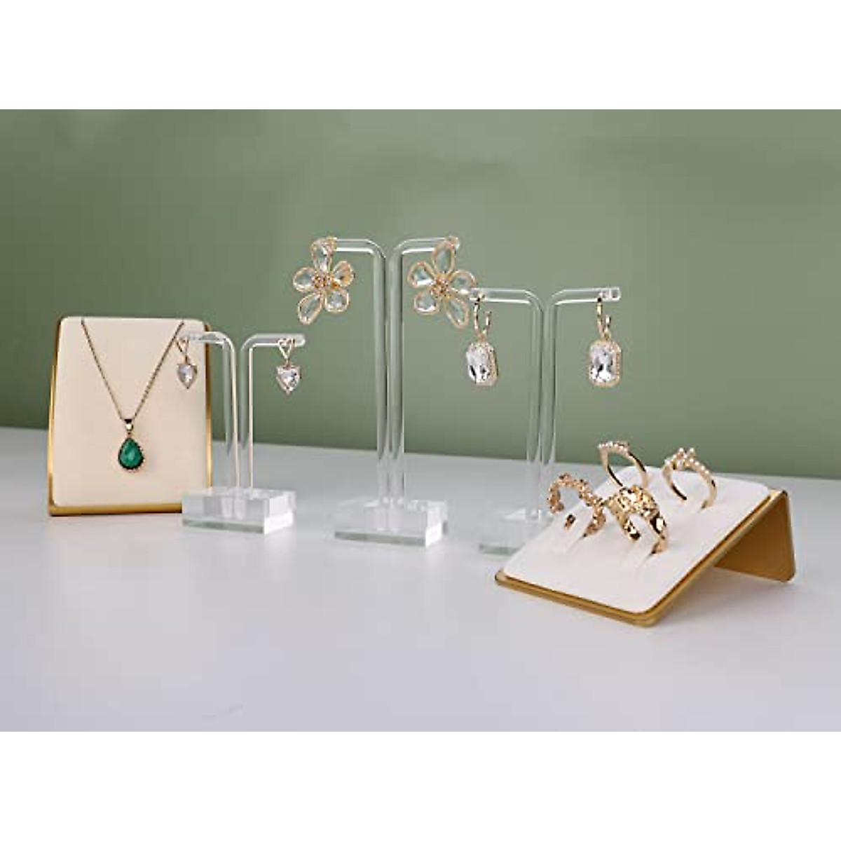 GemeShou 3pcs transparent earring T stand jewelry display for show, acrylic earring hanger for women, small clear earring holder for selling, jewelry Photography props【3pcs earring stand-T shape】