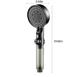 High Pressure Handheld Shower Head With Carbon Filter, 5 Spray Modes Showers, Hard Water Softener Filtered Showerhead For Luxury Shower