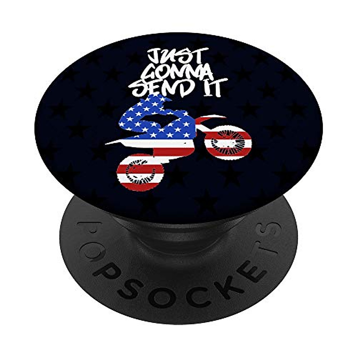 Just Gonna Send It American Flag Dirt Bike Popsocket PopSockets PopGrip: Swappable Grip for Phones & Tablets