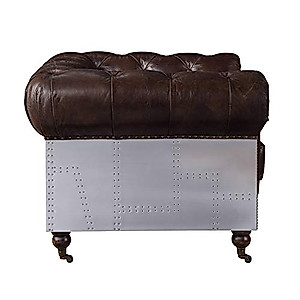 Acme Furniture Aberdeen Love Seats, Vintage Brown Top Grain Leather
