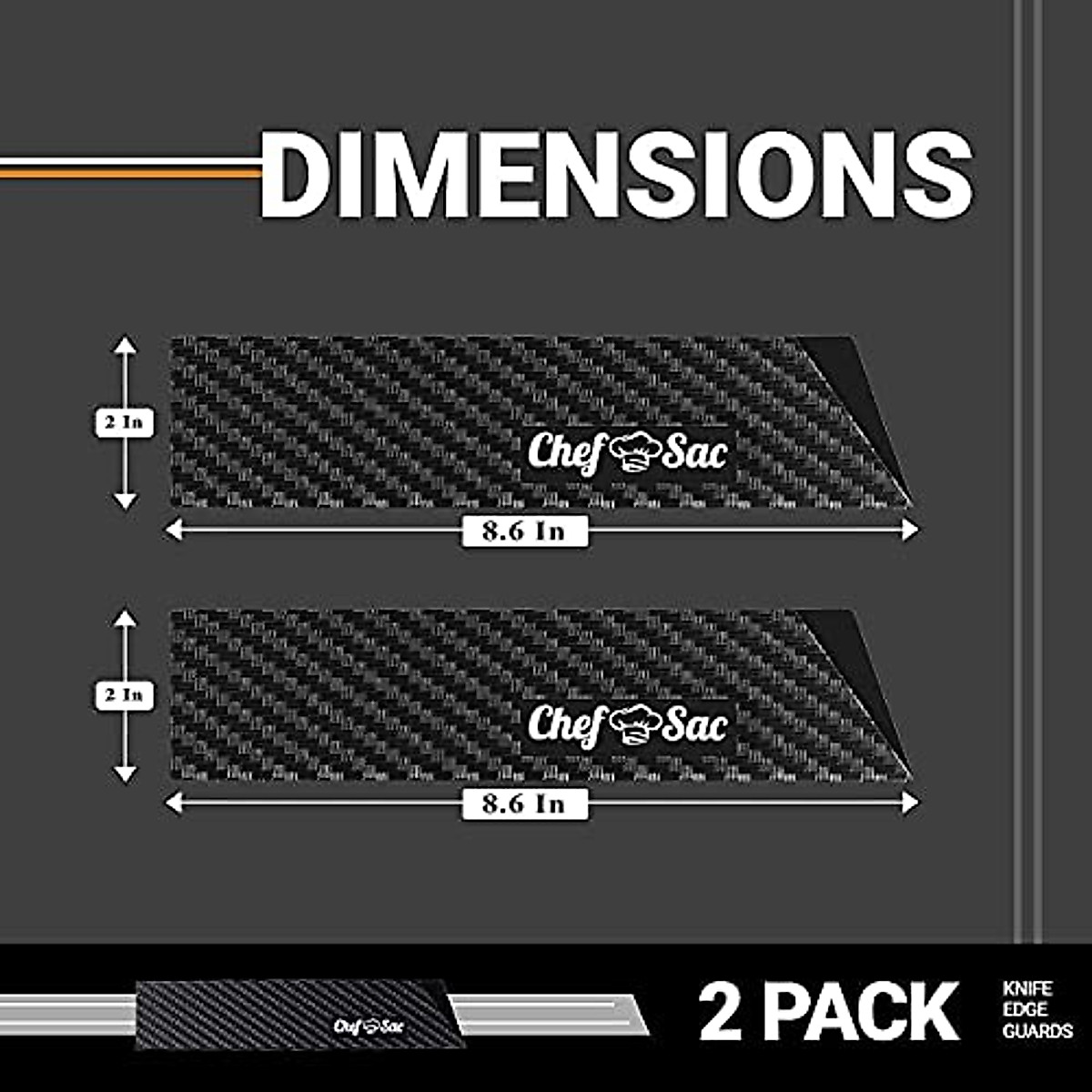 Chef Sac Elite Chef Knife Roll Bag with 2-Pack Knife Guards (8.5") Included