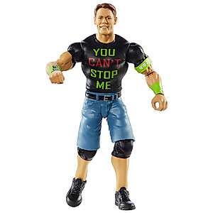 WWE Mattel John Cena Basic Series #113 Action Figure in 6-inch Scale with Articulation & Ring Gear, Multi (GLB17)