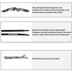 ZSHJGJR 66 Inch Archery Takedown Recurve Bow Athletic Competition Bow 22-38lbs Right Hand for Professional Practice Shooting with 6 Pieces Carbon Arrows (24lbs, Red)