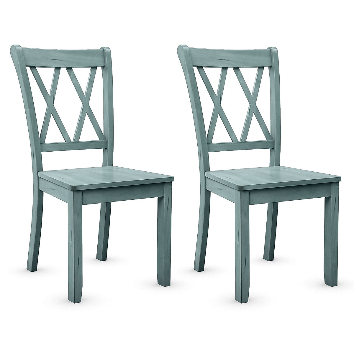 Giantex Set of 2 Dining Chairs, Rubber Wood Dining Room Chair, Farmhouse Dining Side Chairs, Max Load 400 Lbs, Wooden Kitchen Chairs for Home Kitchen, Dining Room