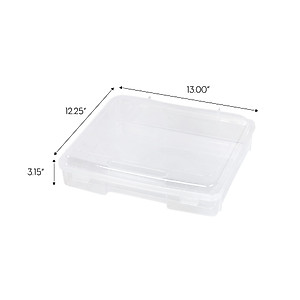 IRIS USA, Inc.IRIS USA 6 Quart Clear Plastic Modular Storage Bins, 6 Pack & 11" Thick Plastic Portable Project Storage Case with Snap-Tight Closure Latch, 6-Pack