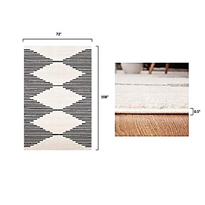 Poly and Bark Mekko 6'x9' Area Rug, 6' x 9', Mist White