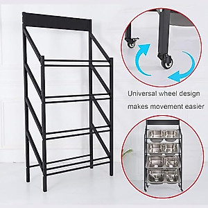 RKUVPAE Washing Hand Basin Display Rack, Free Standing Commercial Kitchen Sink Sample Stand, Utility Double Slot Sink Storage Shelves with Wheels for Home