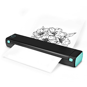 Portable Printers Wireless for Travel Mini Printer, Bluetooth Mobile Printer, Inkless Thermal Printer Support 8.26"x11.69" A4 Thermal Paper, Compatible with Android and iOS Phone & Laptop